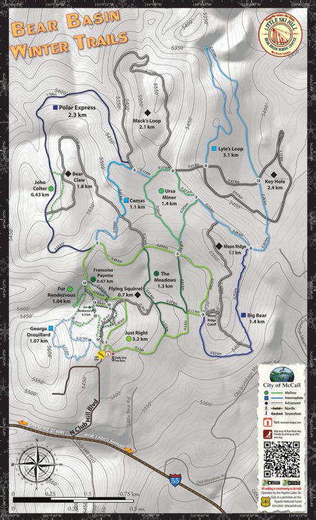Bear Basin Winter Trails - Free Map by City of McCall | Avenza Maps