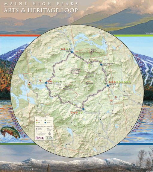Maine High Peaks Arts & Heritage Loop Map by Center for Community GIS ...