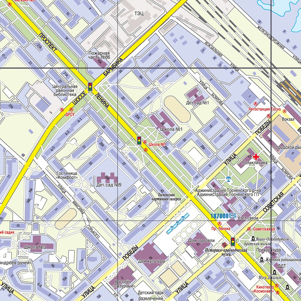 Тосно, план города. Tosno Town Plan Map by Waldin | Avenza Maps