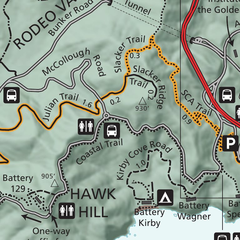 Marin Headlands, Golden Gate National Recreation Area Map by Golden ...