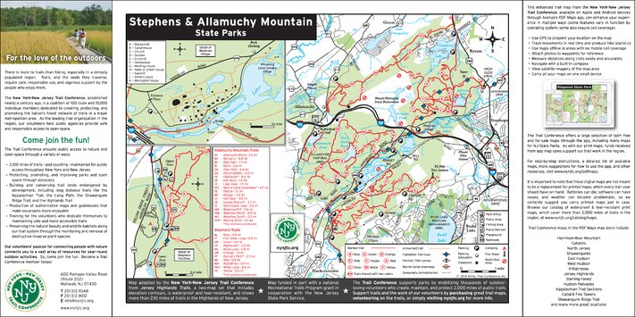 Allamuchy Mountain & Stephens State Parks - NJ State Parks Map by New ...