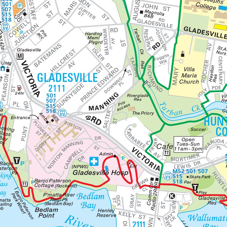Parramatta River Walk: Gladesville Bridge to Ryde Bridge Map by Avenza ...