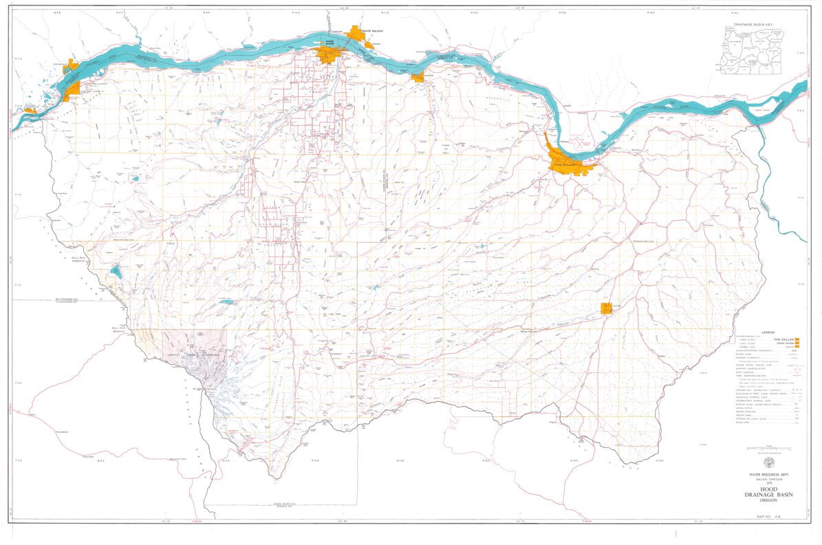 Hood Drainage Basin, Oregon Map by Avenza Systems Inc. | Avenza Maps