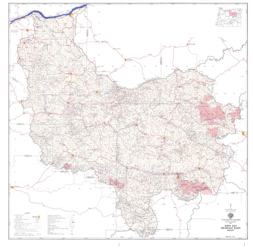 John Day Drainage Basin, Oregon Map by Avenza Systems Inc. | Avenza Maps