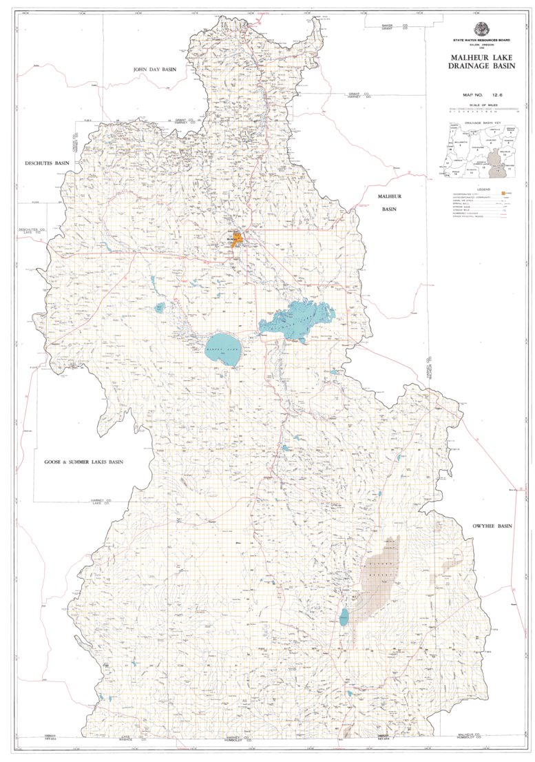 Malheur Lake Drainage Basin, Oregon Map by Avenza Systems Inc. | Avenza ...