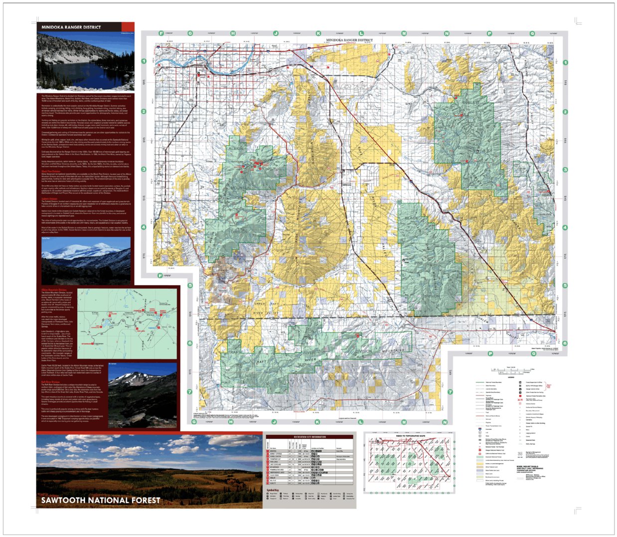 Sawtooth National Forest Minidoka Ranger District Forest Visitor Map ...