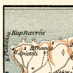 Aegina isle Map, Aegina city Map, 1908 by Waldin | Avenza Maps