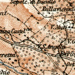 The Alban Hills (Albano Mountains, Colli Albani) Map, 1909 by Waldin ...
