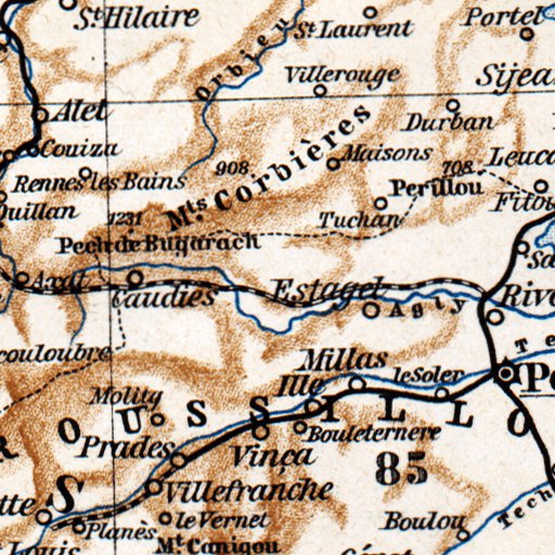Southwest France (Gascogne, Gyuenne), 1885 Map by Waldin | Avenza Maps