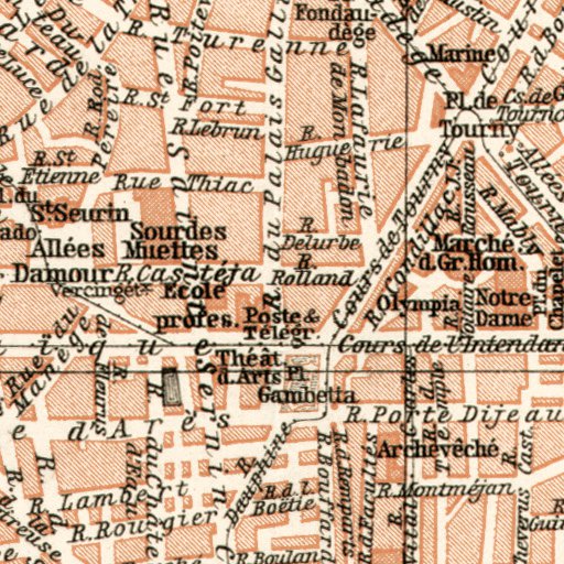 Bordeaux city Map, 1902 by Waldin | Avenza Maps