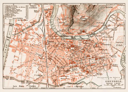 Grenoble city Map, 1913 (1:18,000 scale) by Waldin | Avenza Maps