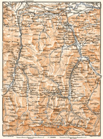 Aure and Luchon River valleys´ Map, 1902 by Waldin | Avenza Maps