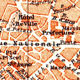 Montpellier city Map, 1900 by Waldin | Avenza Maps