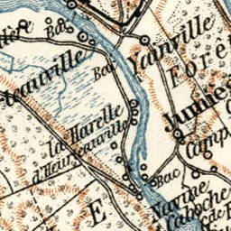 Basse-Seine, Seine from Le Havre to Louviers Map, 1913 by Waldin ...