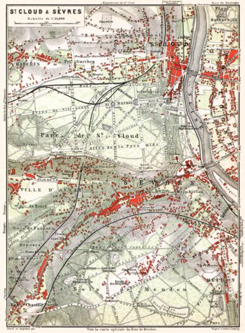 Saint-Cloud and Sèvres Map, 1910 by Waldin | Avenza Maps
