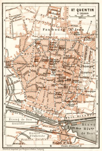Saint-Quentin town plan, 1909 Map by Waldin | Avenza Maps