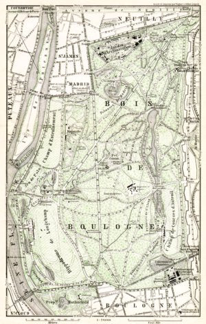 Forest of Boulogne (Bois de Boulogne) Map, 1910 by Waldin | Avenza Maps