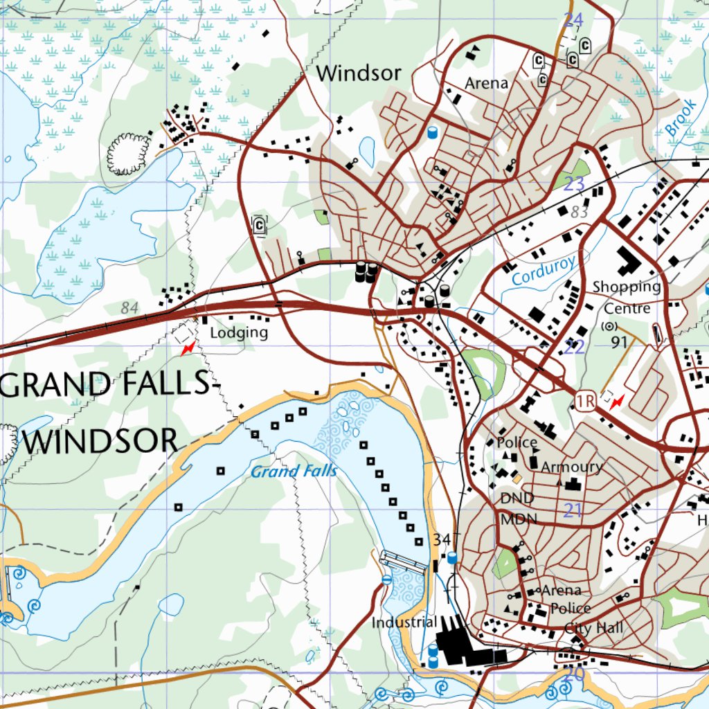 Grand Falls, NL (002D13 CanTopo) Map by Natural Resources Canada ...