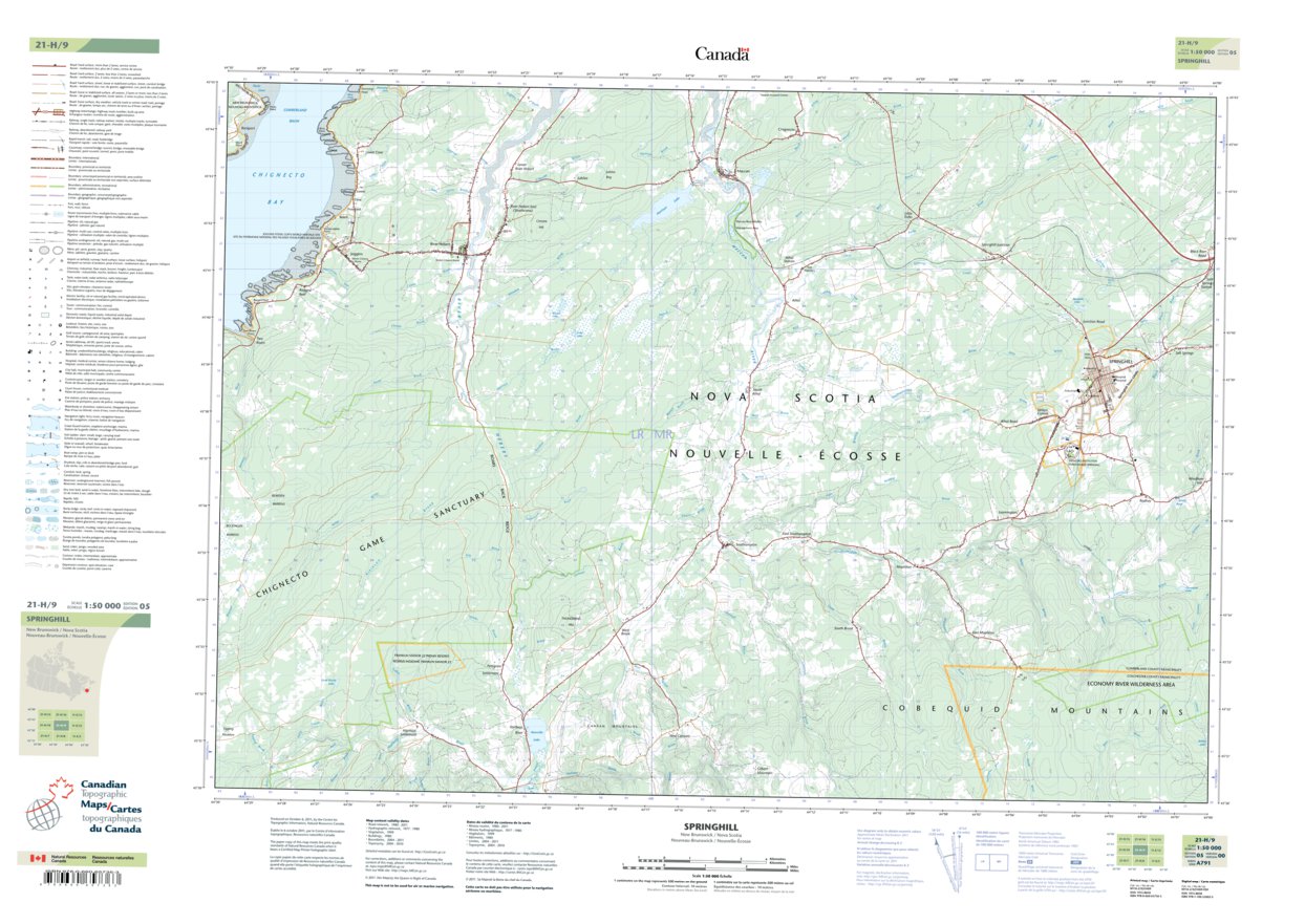 Springhill, NB (021H09 CanTopo) Map by Natural Resources Canada ...