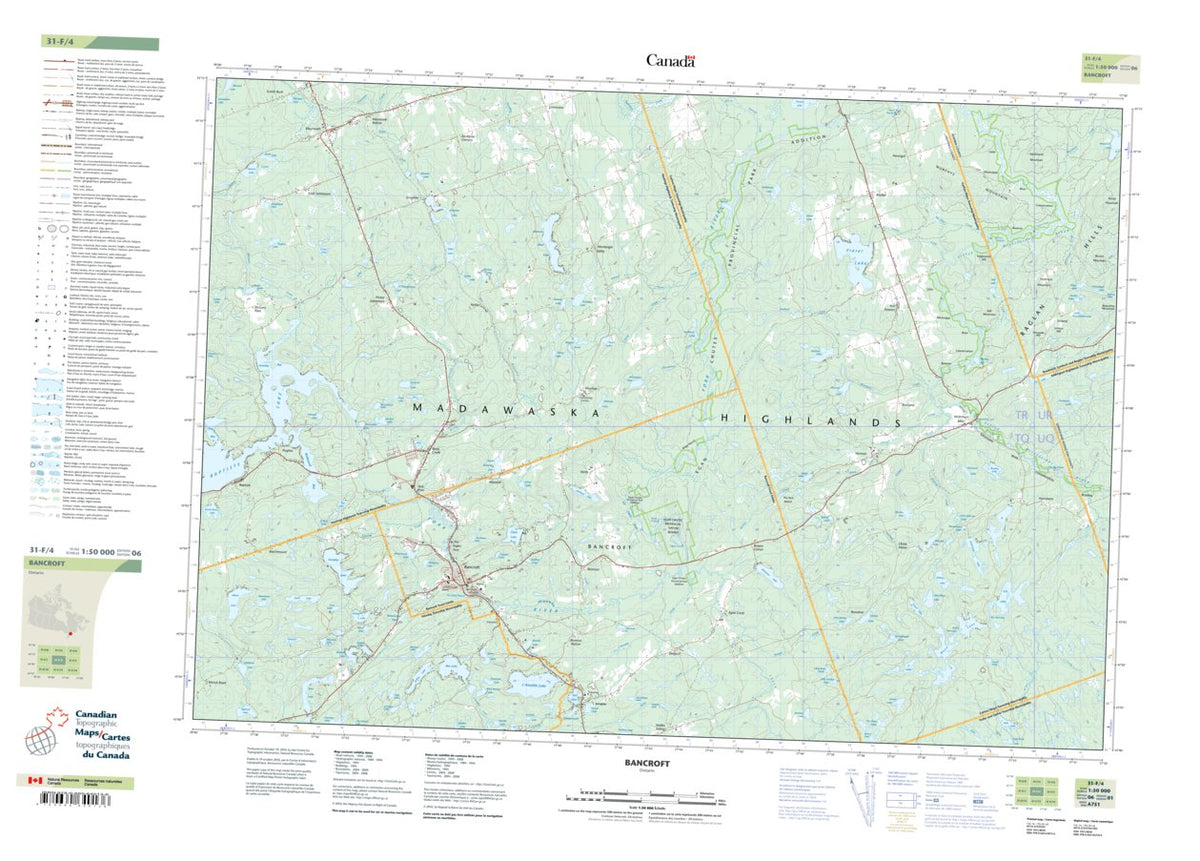 Bancroft, ON (031F04 CanTopo) Map by Natural Resources Canada | Avenza Maps