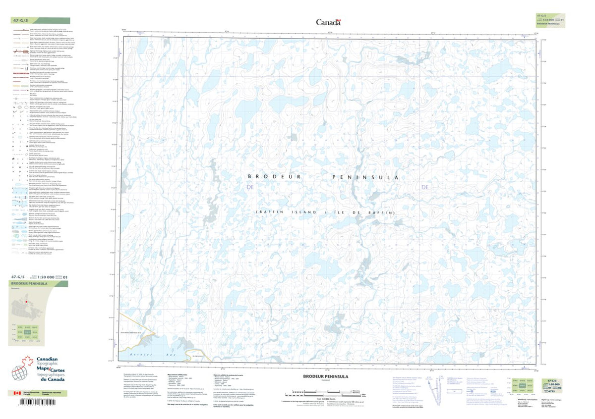 Brodeur Peninsula (047G05 CanTopo) Map by Natural Resources Canada ...