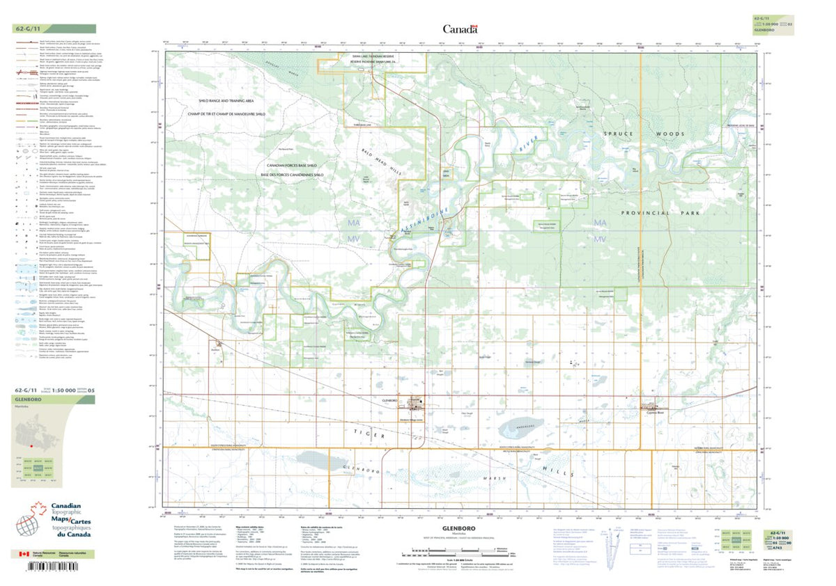 Glenboro, MB (062G11 CanTopo) Map by Natural Resources Canada | Avenza Maps