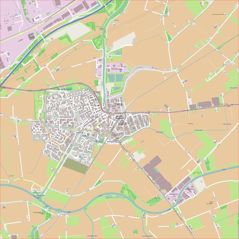 OSM Graphic Vector Map Level 12 (2100-1359) by Aquaterra NV | Avenza Maps