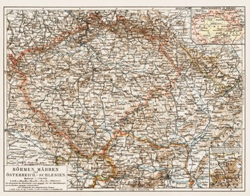 Bohemia, Moravia and Austrian Silesia, 1903 Map by Waldin | Avenza Maps