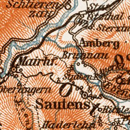 Map of the environs of Reutte and Imst, 1909 by Waldin | Avenza Maps
