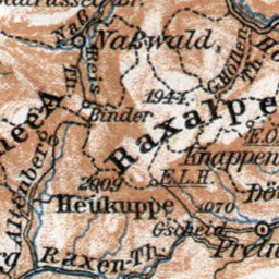 Schneeberg, Semmering and Mürztal, 1910 Map by Waldin | Avenza Maps