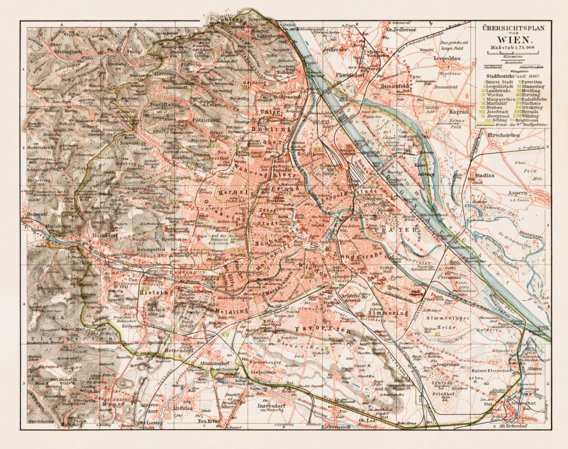 Vienna (Wien) and suburbs, 1903 Map by Waldin | Avenza Maps