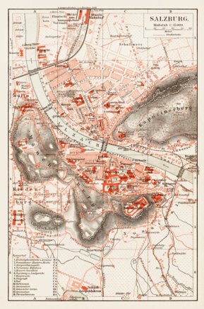 Salzburg town plan, 1903 Map by Waldin | Avenza Maps