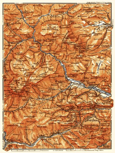 Schneeberg, Raxalpe Mountains, Semmering, 1911 Map by Waldin | Avenza Maps
