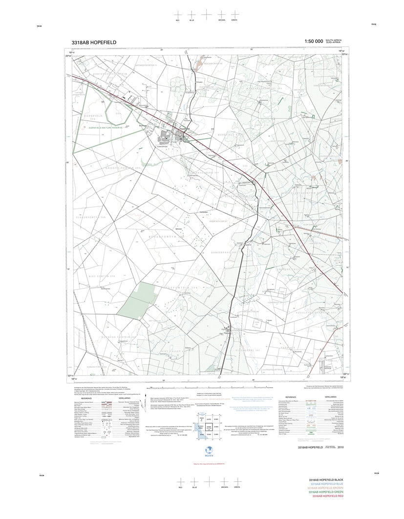 3318AB HOPEFIELD (5th Edition) Map by Chief Directorate: National Geo ...