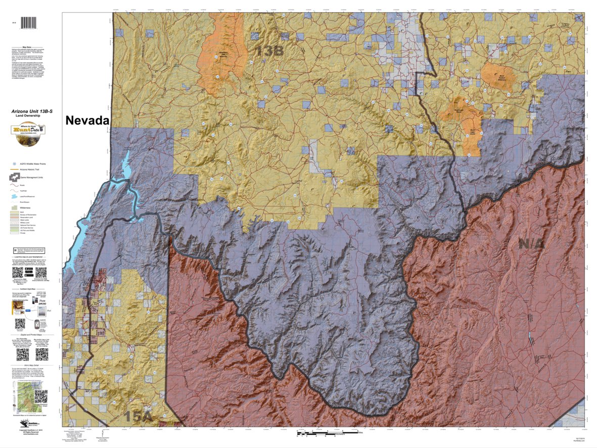 HuntData Arizona Land Ownership Unit 13B S Map by HuntData LLC | Avenza ...