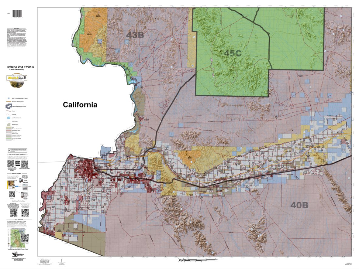 HuntData Arizona Land Ownership Unit 41/39 W Map by HuntData LLC ...