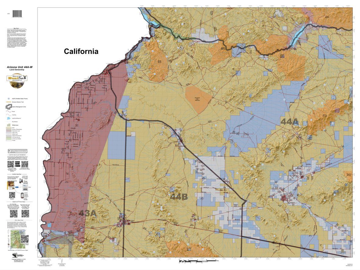 HuntData Arizona Land Ownership Unit 44A W Map by HuntData LLC | Avenza ...