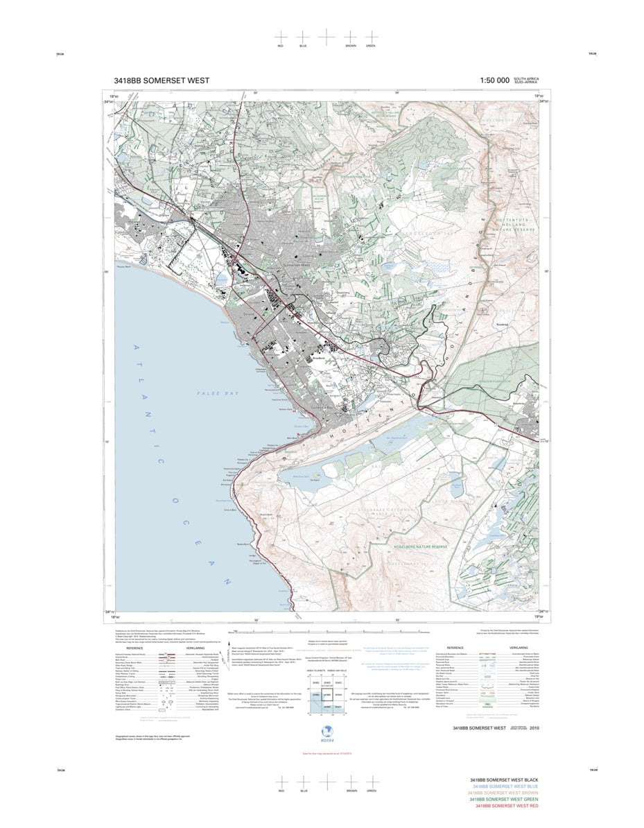 3418BB SOMERSET WEST Map by Chief Directorate: National Geo-spatial ...
