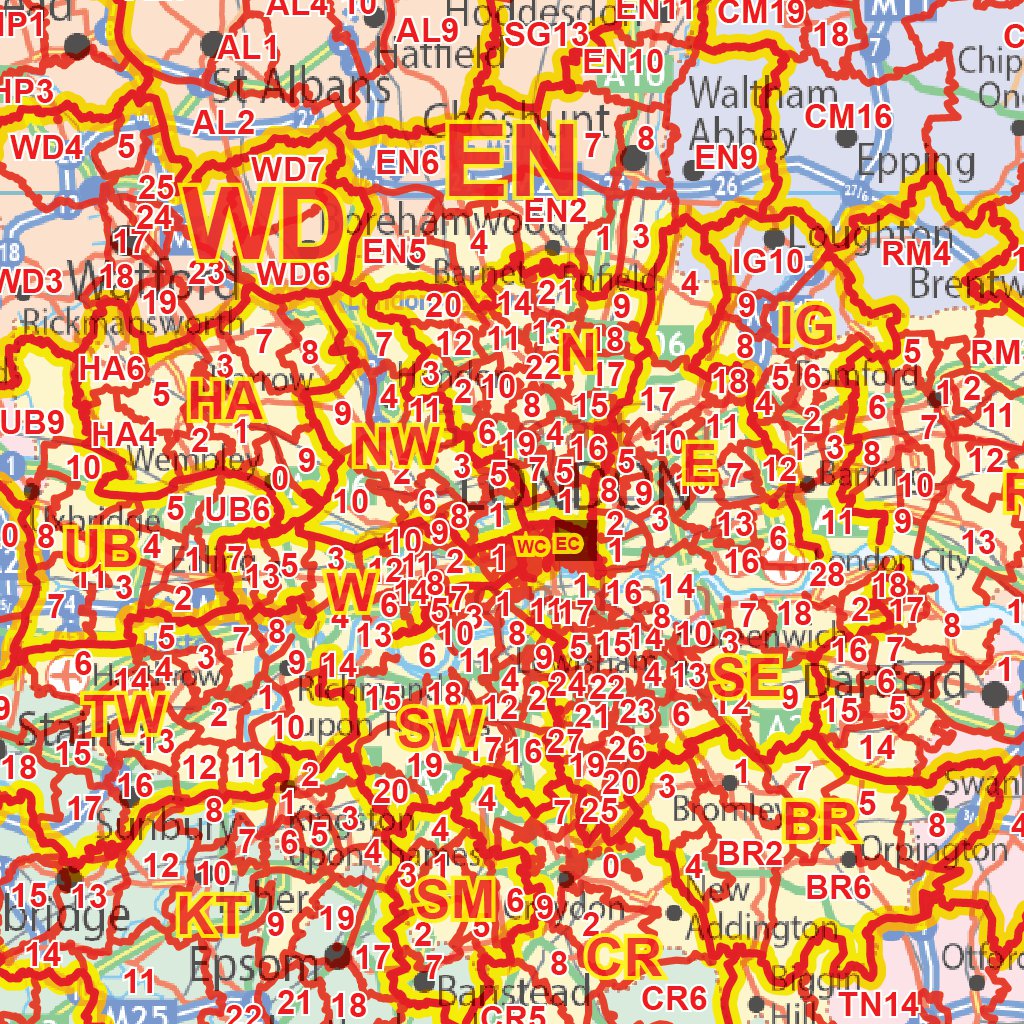 XYZ Postcode District Map - (D8) - United Kingdom by XYZ Maps | Avenza Maps