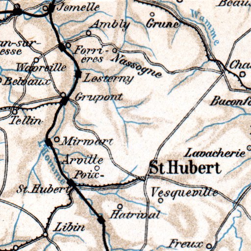 The Ardennes. General Map, 1908 by Waldin | Avenza Maps