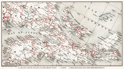 Map of the Maritime Provinces (Maritimes), 1907 by Waldin | Avenza Maps