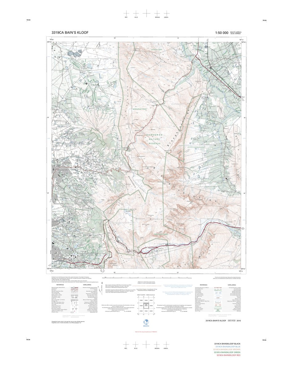 3319CA BAIN'S KLOOF Map by Chief Directorate: National Geo-spatial ...