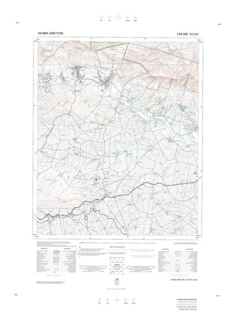 3419BA GREYTON (4th Edition) Map by Chief Directorate: National Geo ...