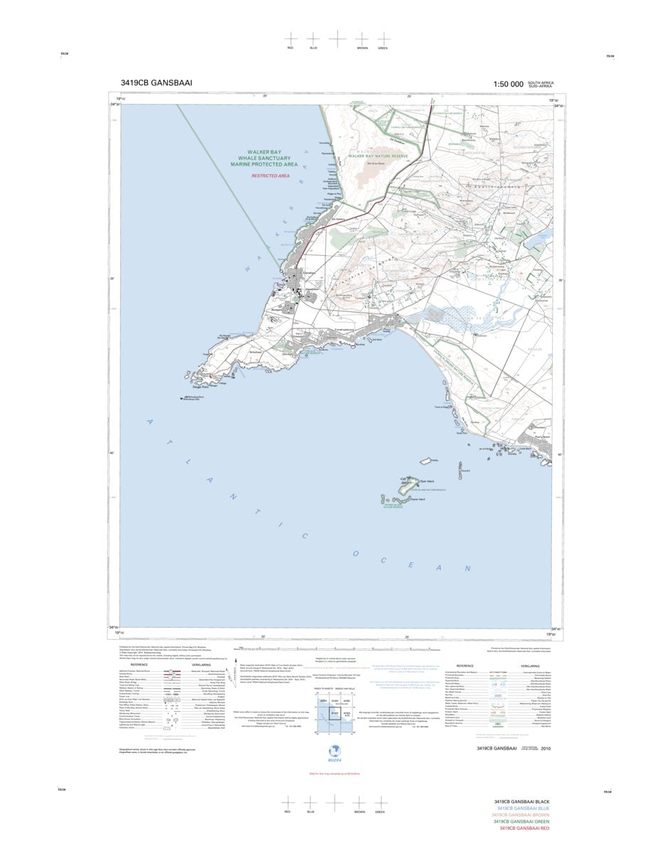 3419CB GANSBAAI (5th Edition) Map by Chief Directorate: National Geo ...
