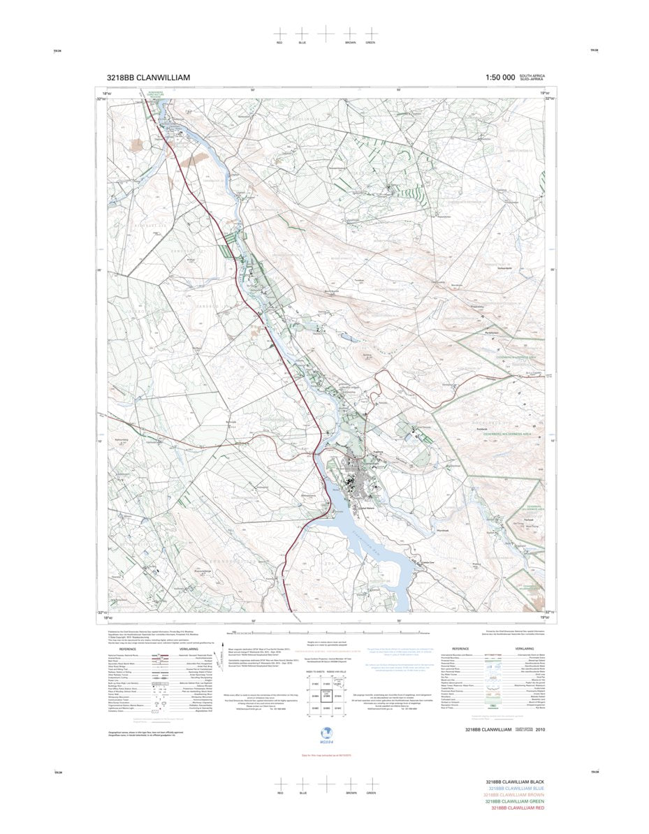 3218BB CLANWILLIAM Map by Chief Directorate: National Geo-spatial ...