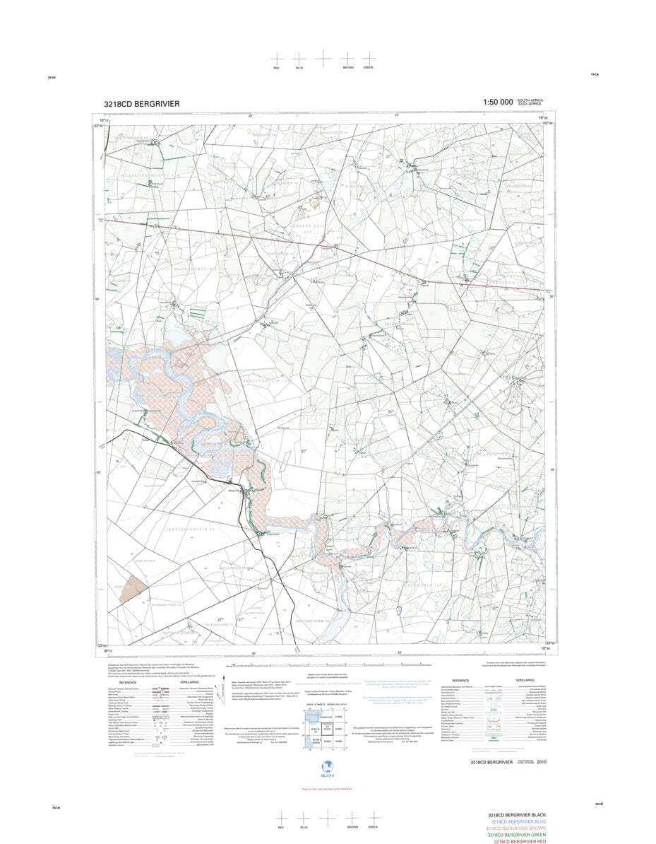 3218CD BERGRIVIER (5th Edition) Map by Chief Directorate: National Geo ...