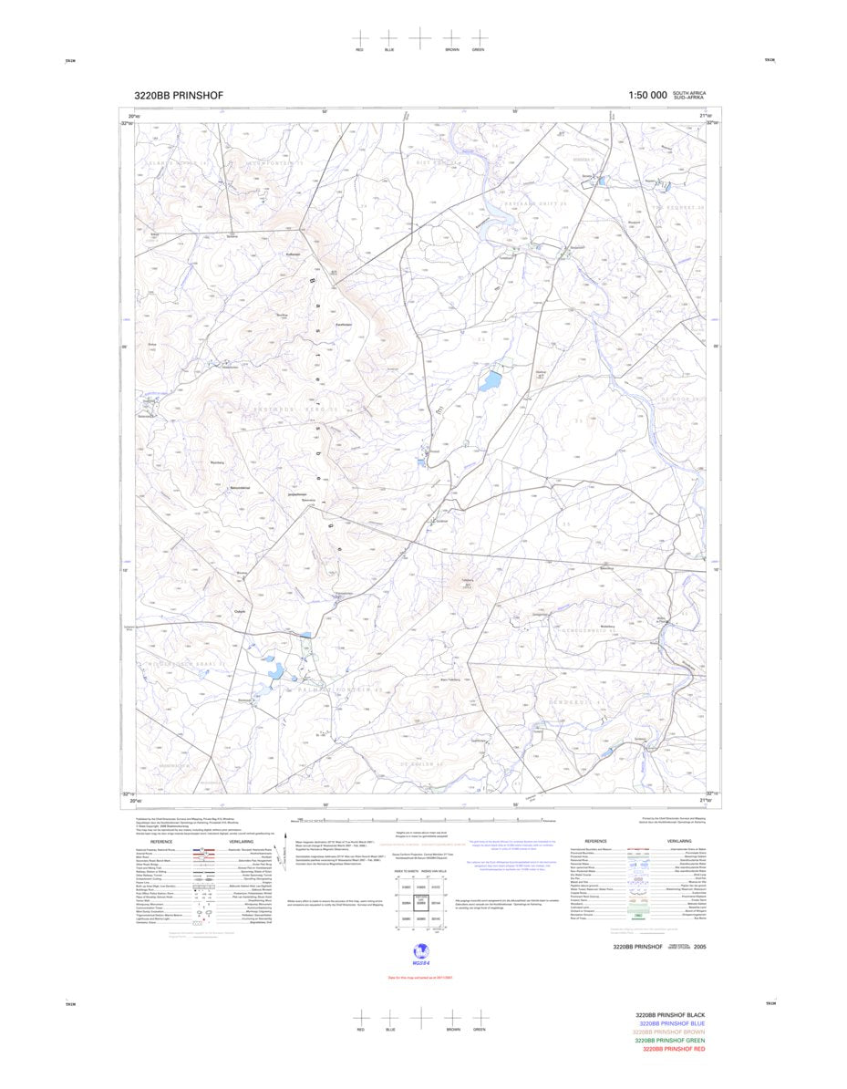 3220BB PRINSHOF Map by Chief Directorate: National Geo-spatial ...