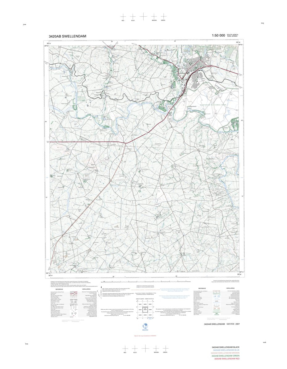 3420AB SWELLENDAM (4th Edition) Map by Chief Directorate: National Geo ...