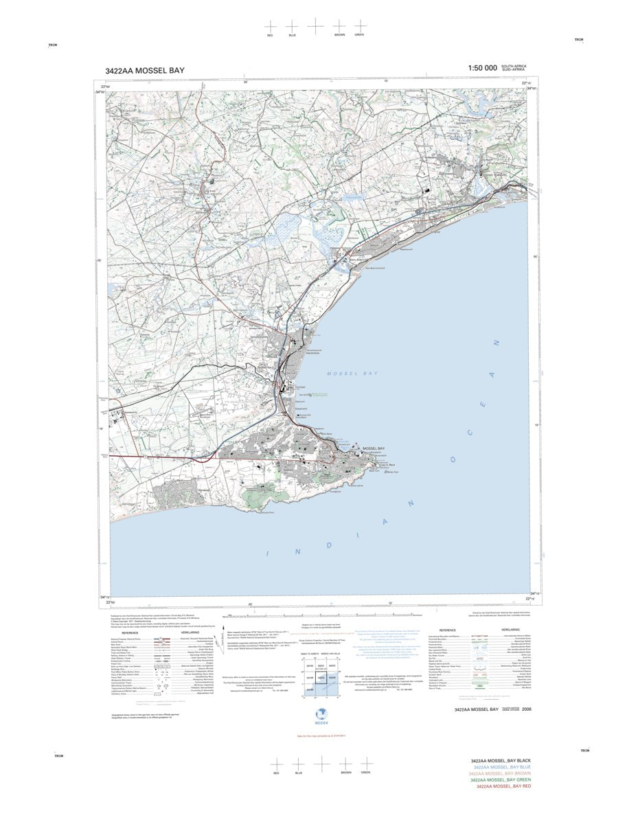 3422AA MOSSEL BAY Map by Chief Directorate: National Geo-spatial ...