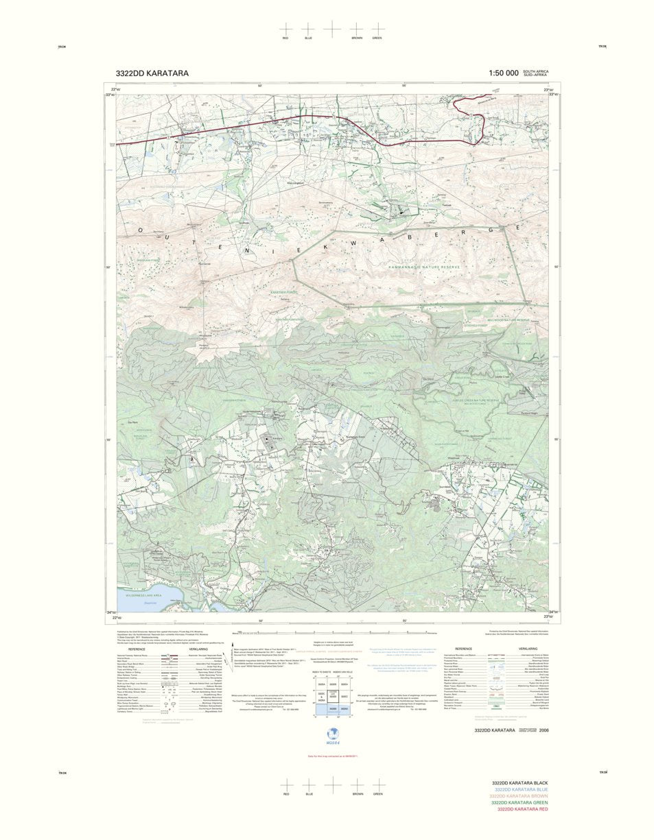 3322DD KARATARA Map by Chief Directorate: National Geo-spatial ...
